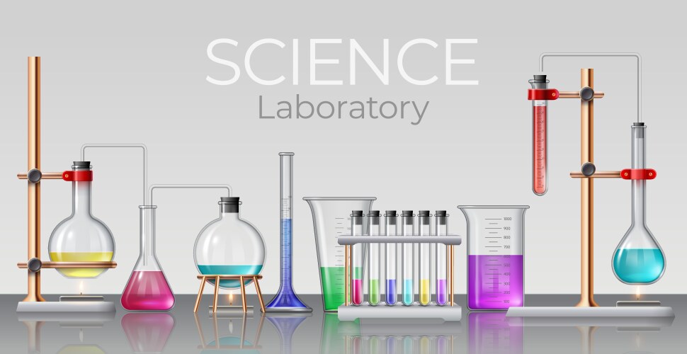 Scientist doing science experiment in the lab Vector Image