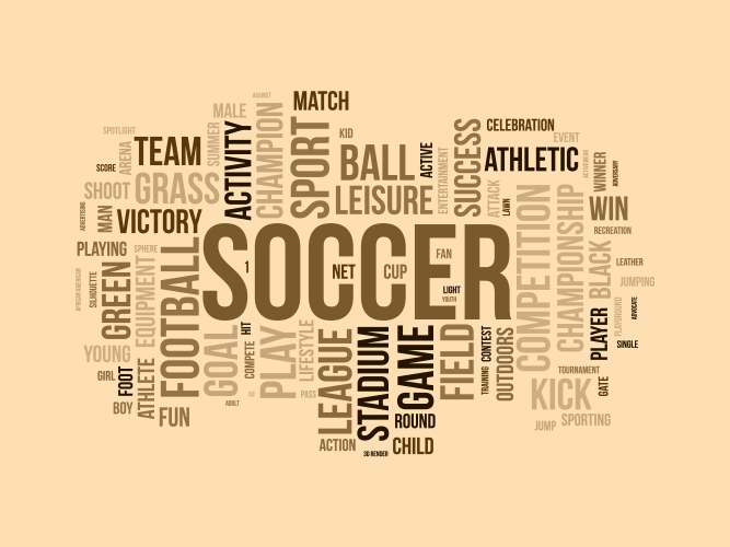 Soccer wordcloud template sport concept background