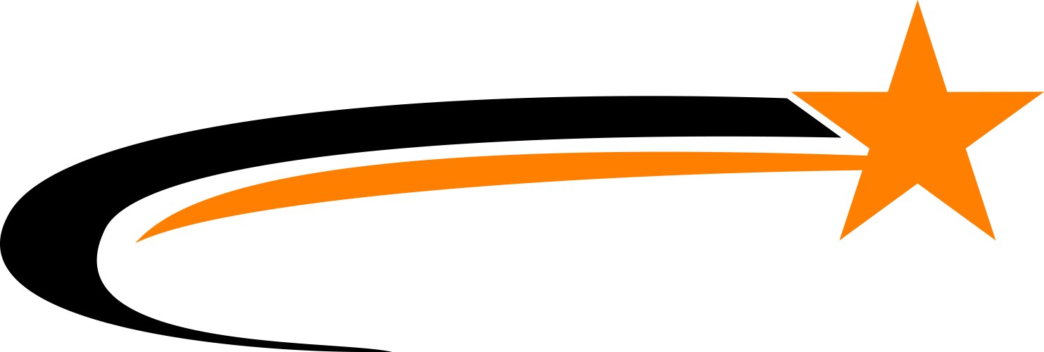 Gold star swoosh logo icon Royalty Free Vector Image