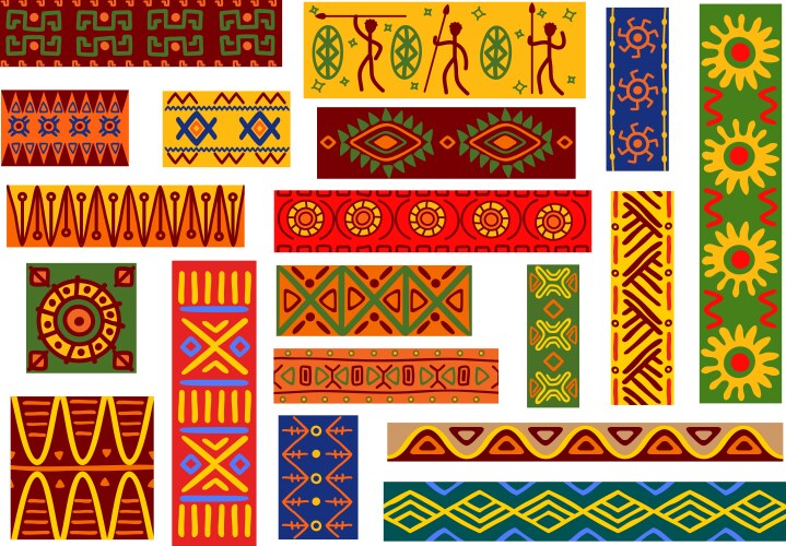 African ndebele patterns Royalty Free Vector Image