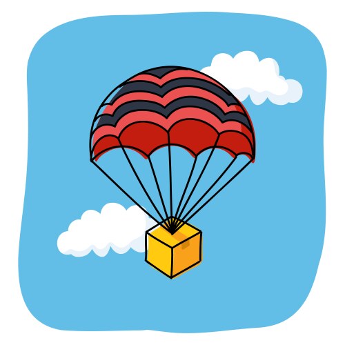 Delivery parcel box with wings flying Royalty Free Vector