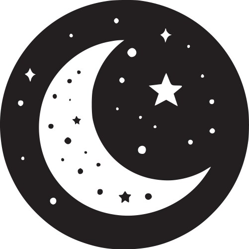 Moon Logo Black And White Crescent Moon Black White Vector Images