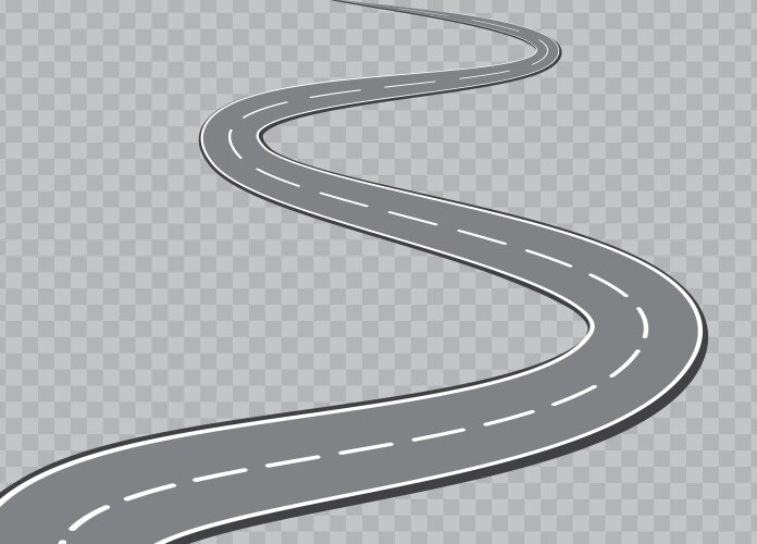 Winding road isolated transparent special effect Vector Image