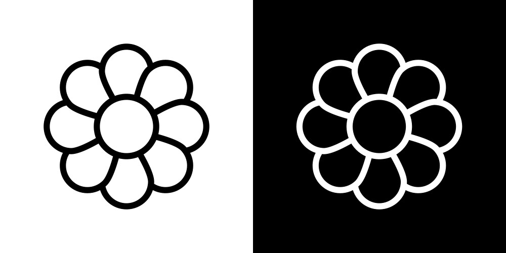 Flowers icon set floral symbol spring bloom Vector Image