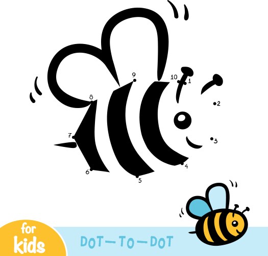 Numbers game for children bee Royalty Free Vector Image