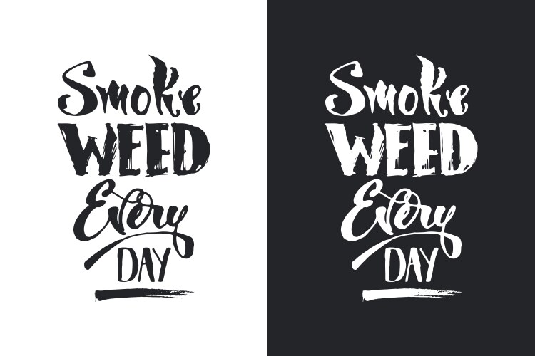 Weed 420 word melted hand lettering text Vector Image