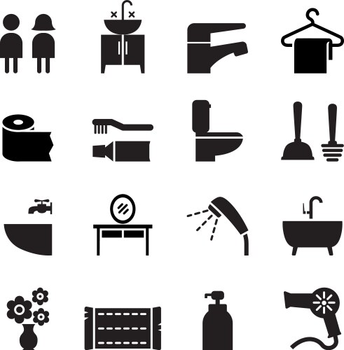 Restroom icon set washroom and bathroom symbols Vector Image