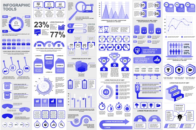 Bundle infographic elements data visualization Vector Image