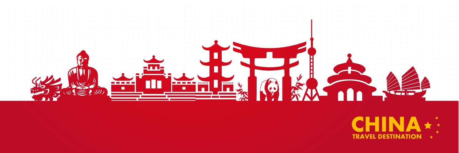 China travel destination Royalty Free Vector Image