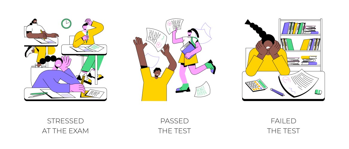 Elementary school student assessment isolated Vector Image