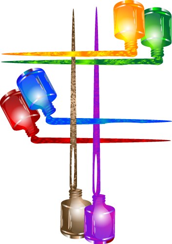 Colorful nail polish set dripping Royalty Free Vector Image