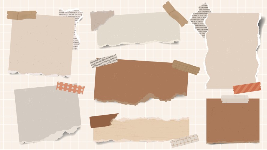 Realistic colorful torn ripped paper sheets Vector Image