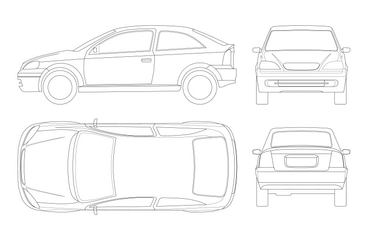 Business sedan vehicle car template Royalty Free Vector
