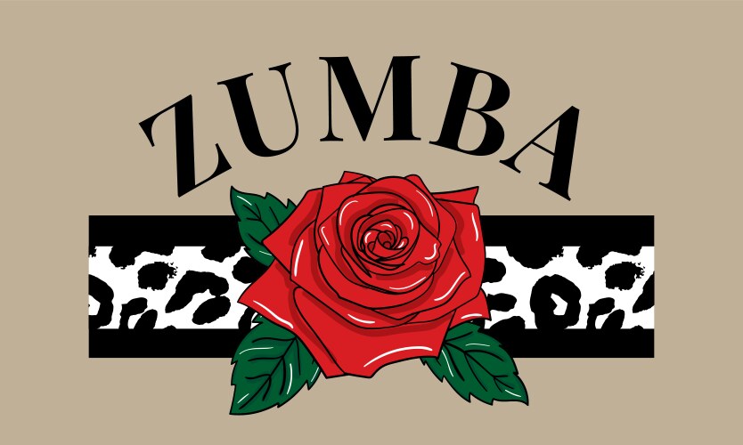 Zumba dance studio text calligraphy word banner Vector Image