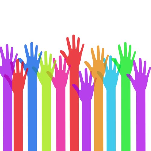 Charity volunteering and donating concept raised Vector Image