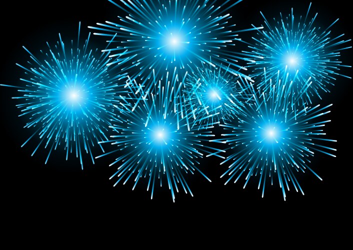 Blue fireworks Royalty Free Vector Image - VectorStock