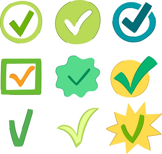 Graphic check mark cartoon Royalty Free Vector Image