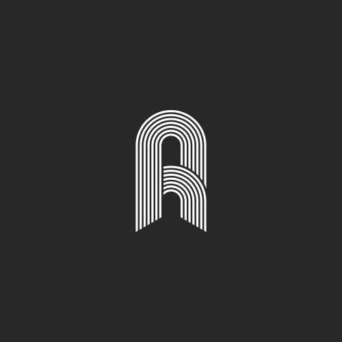Isometric letter r logo mockup modern monogram Vector Image