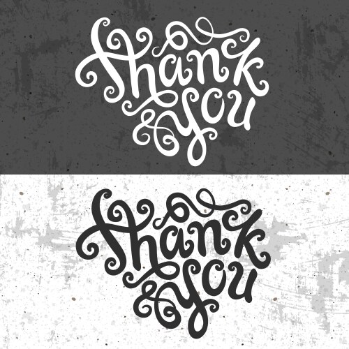 Thank you hand lettering Royalty Free Vector Image