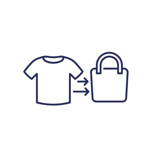 Upcycling icon reuse old clothes Royalty Free Vector Image