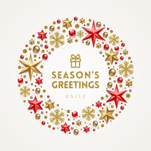 Round christmas background with colorful Vector Image