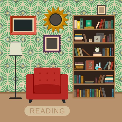 Magic room interior mystery library wizards Vector Image