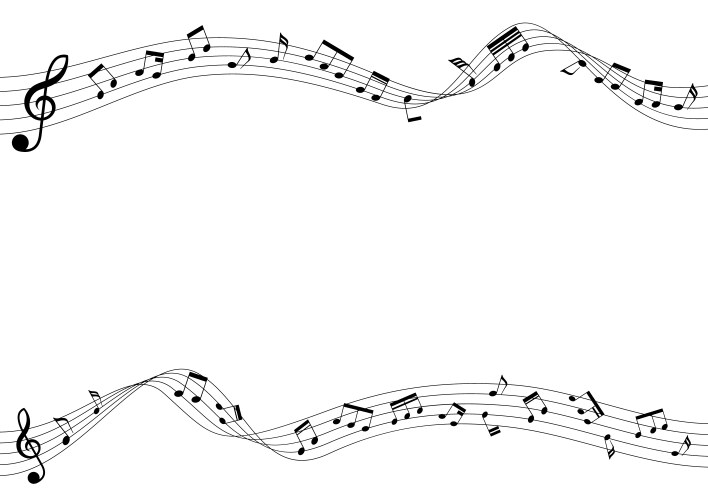Music notes flowing musical note key composition Vector Image
