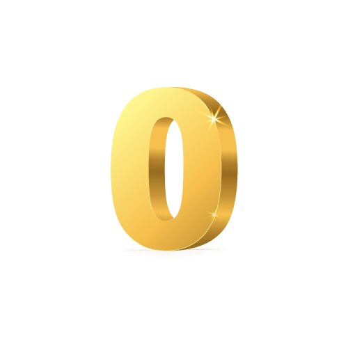 Number 0 zero sign in yellow color Royalty Free Vector Image