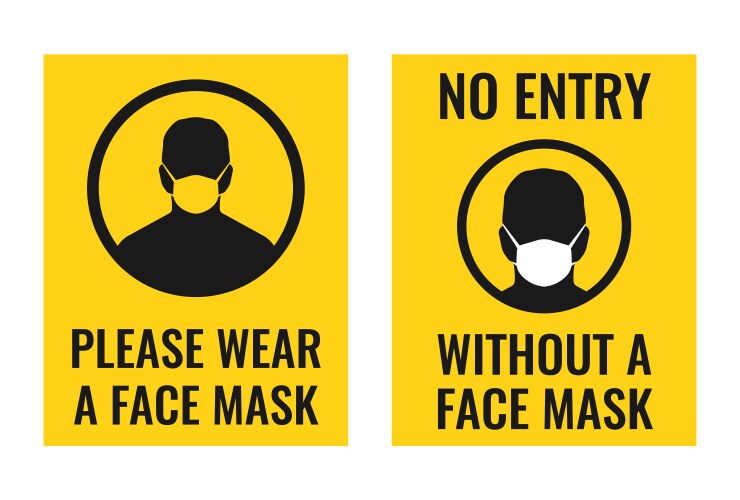 No entry without face mask sign Royalty Free Vector Image