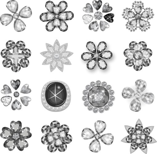 Mandala brooch jewelry design element geometric Vector Image