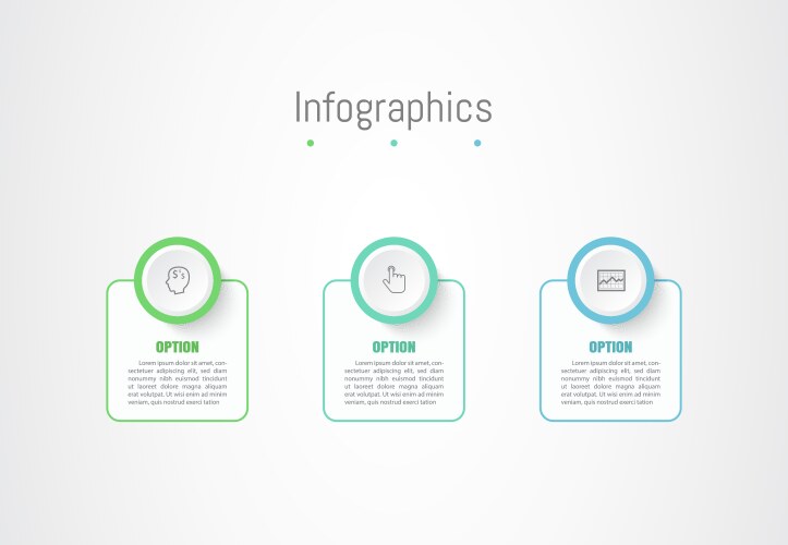 Infographic 3 options design elements Royalty Free Vector