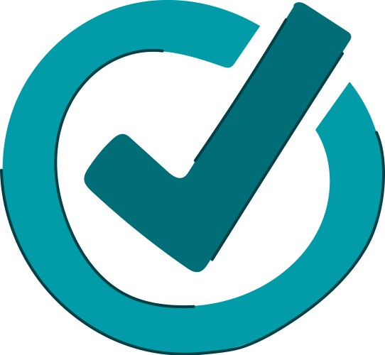 Tick check mark cartoon Royalty Free Vector Image