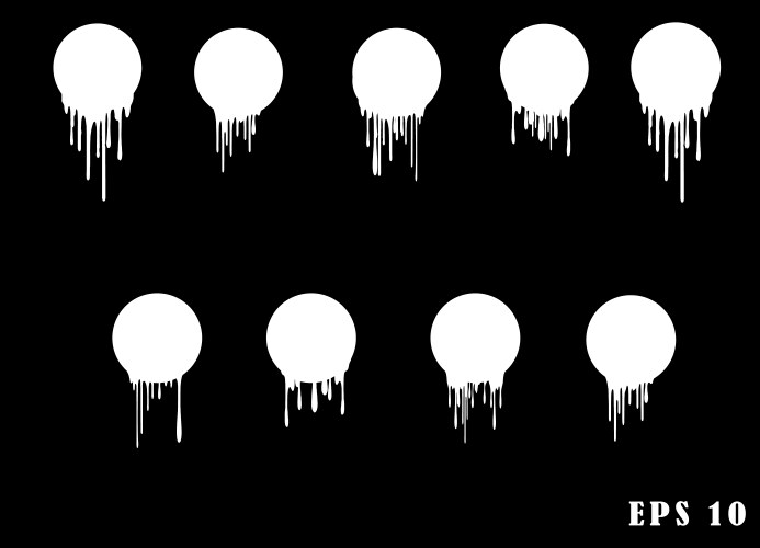 Paint drip stickers dripping liquid current Vector Image