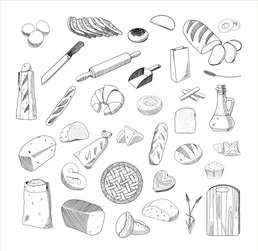 Bread icons set Royalty Free Vector Image - VectorStock