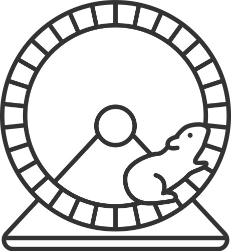 Hamster running in wheel icon Royalty Free Vector Image