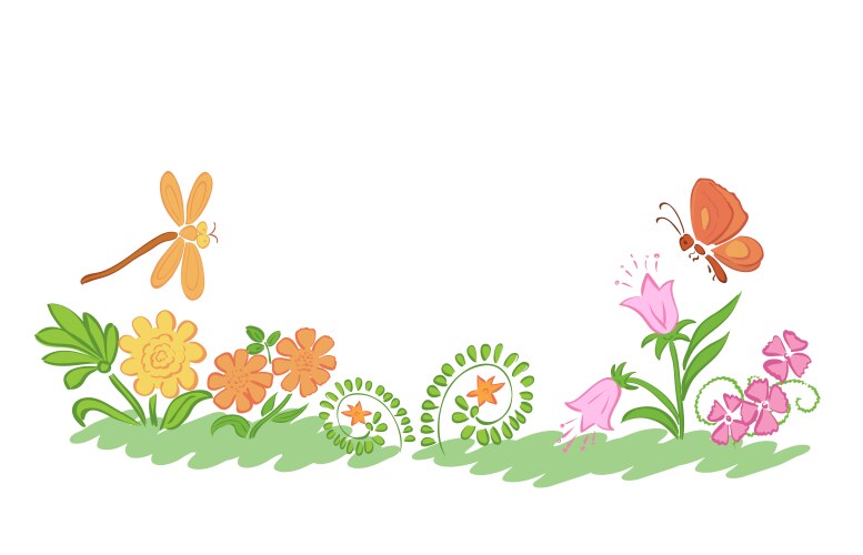 Summer flowers borders Royalty Free Vector Image