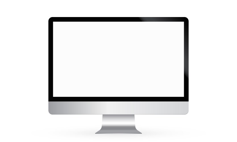 Computer display with blank white screen Vector Image