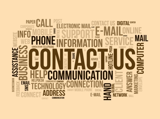 Contact us word cloud template communication Vector Image