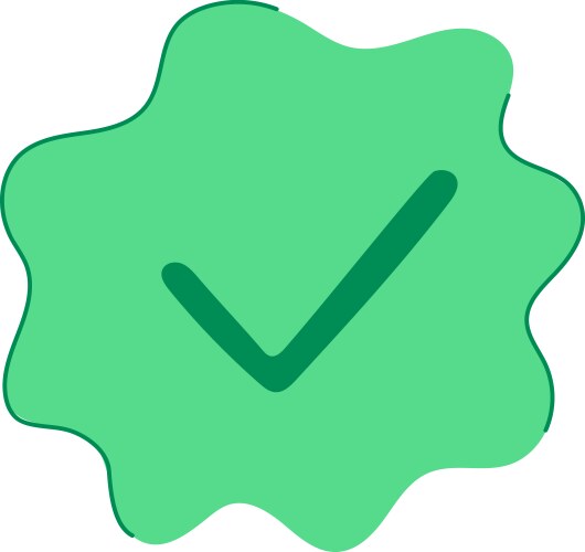 Correct check mark cartoon Royalty Free Vector Image