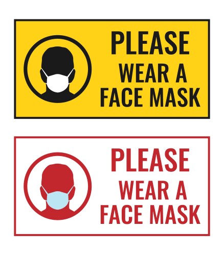 Please wear mask sign or stamp Royalty Free Vector Image