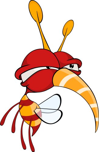 Cartoon of red fly insect Royalty Free Vector Image