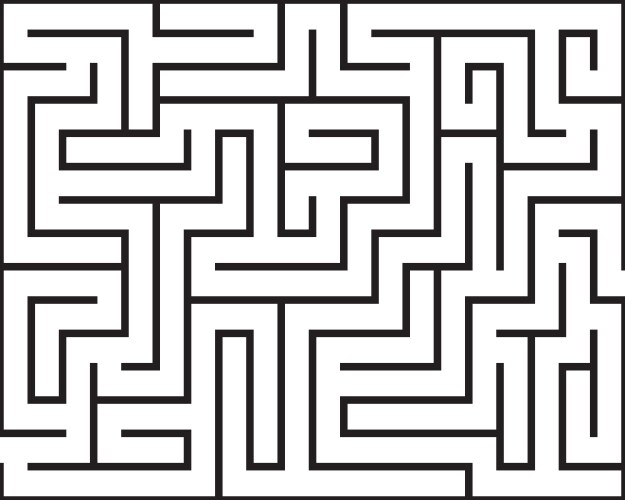 Simple black and white maze Royalty Free Vector Image