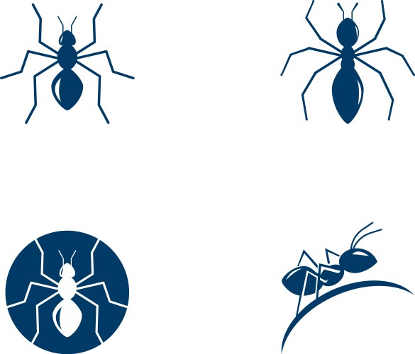 Creative ant designs silhouette Royalty Free Vector Image