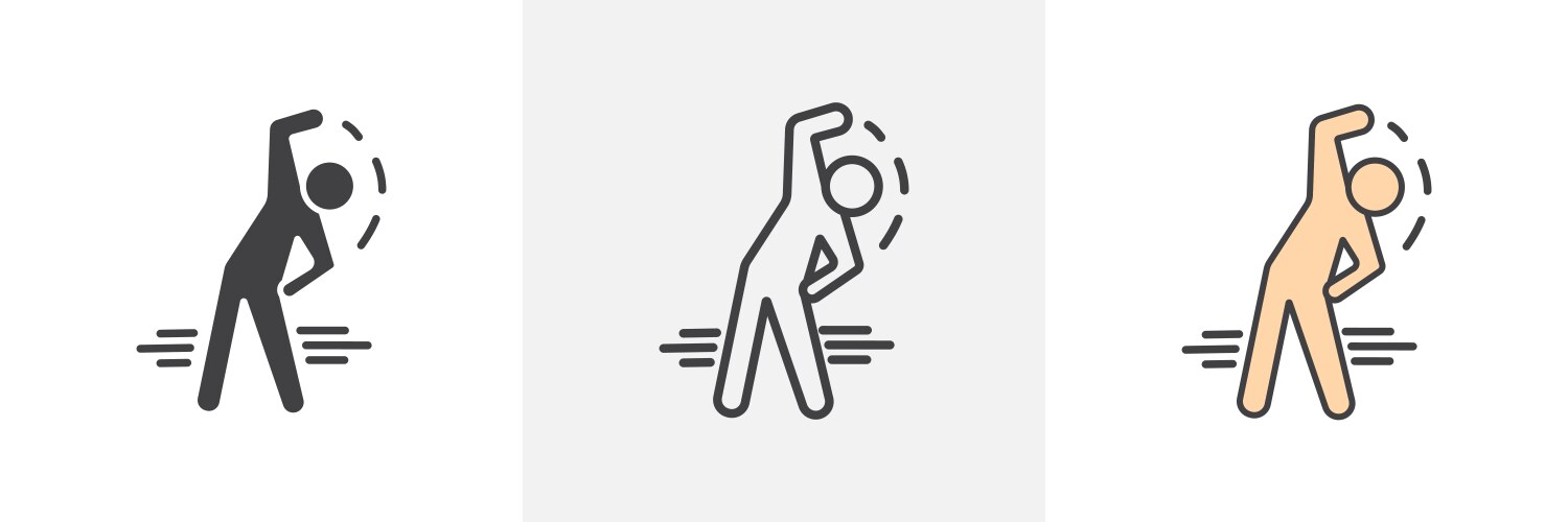 Fitness exercise icon set workout warmup Vector Image