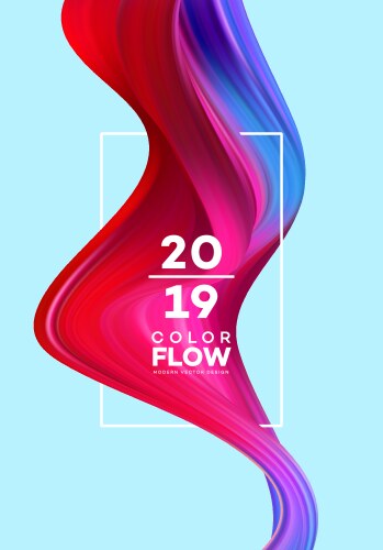 Modern colorful flow poster wave liquid shape Vector Image
