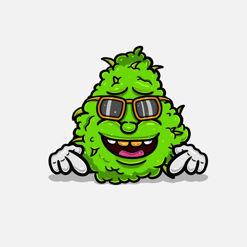 Weed bud cartoon with pomegranate flavor Vector Image