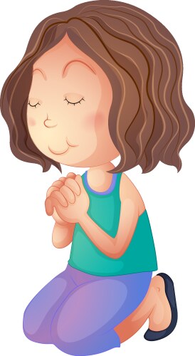 Girl praying Royalty Free Vector Image - VectorStock