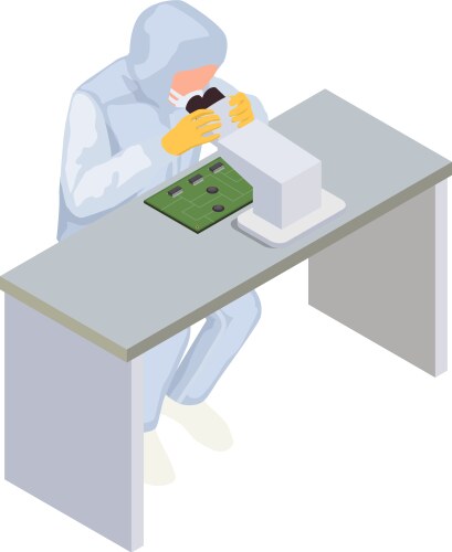 Semiconductor chip wheelbarrow composition Vector Image