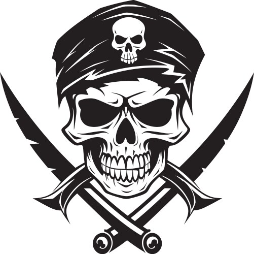 Pirate captains badge iconic emblem of piracy Vector Image