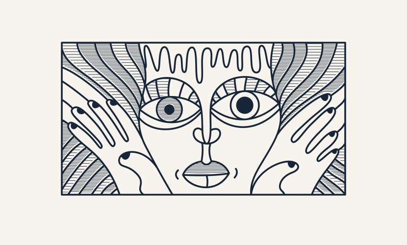 Abstract face art of stylized artistic style Vector Image